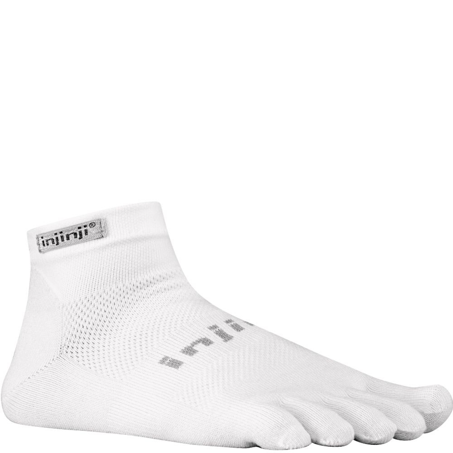 Knöchelhohe Injinji Run Original Weight Mini Crew Zehensocken 202130 Weiß