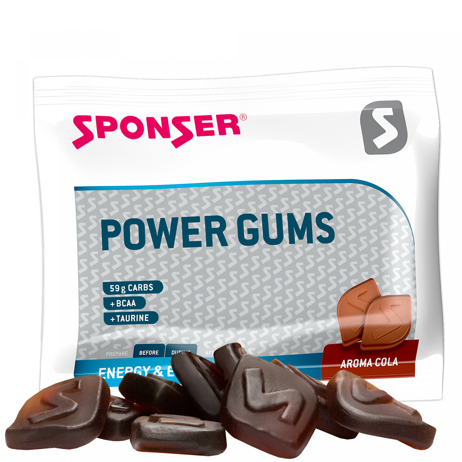 Sponser Power Gums Energie Weingummis mit Koffein / Energy Serie