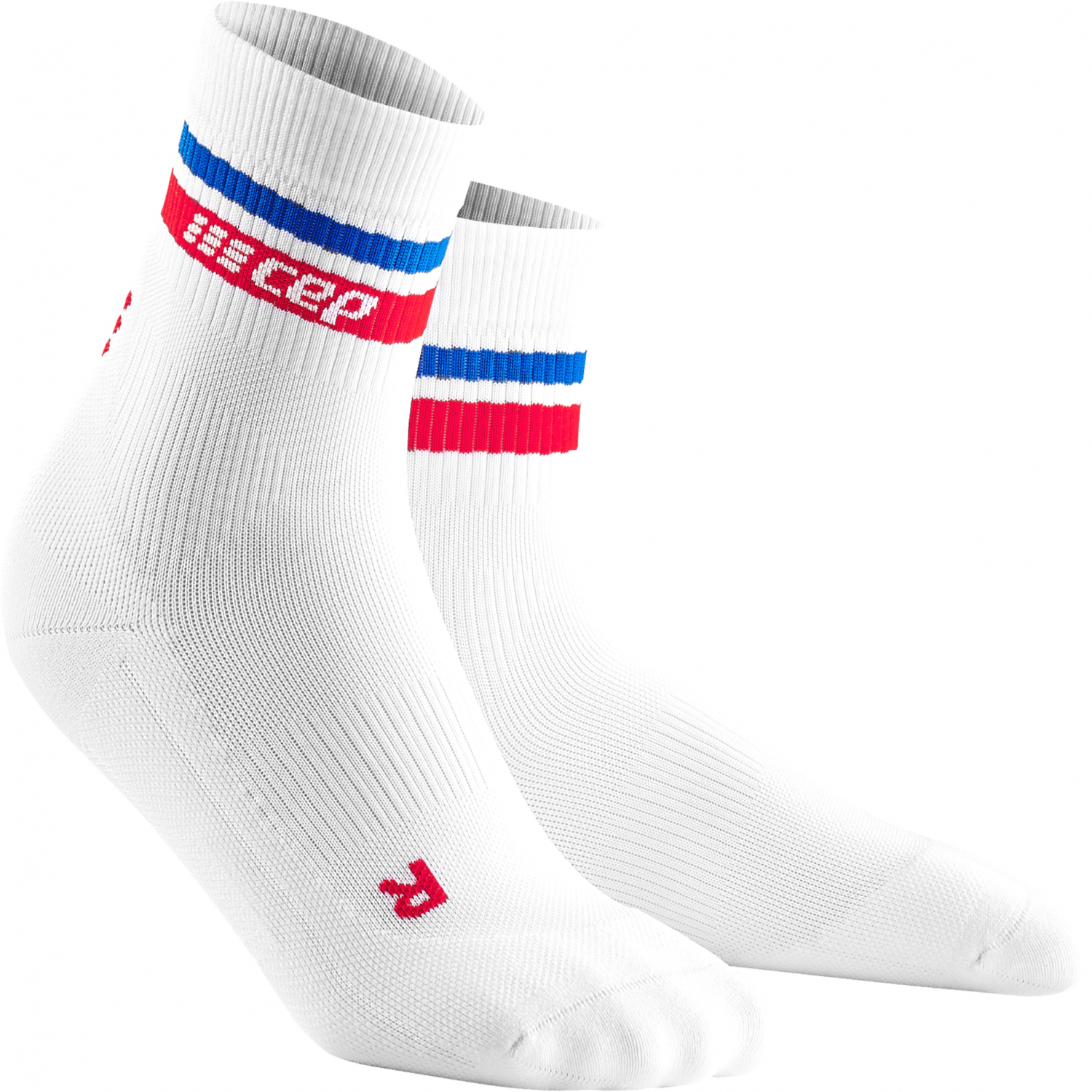 CEP Run 3.0 Mid Cut 80's Herren Laufstrümpfe Weiß Rot WP5CQV